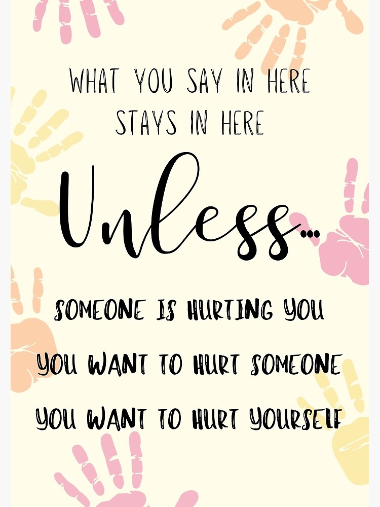 "What You Say In Here Stays In Here Confidentiality Reminders " Poster ...