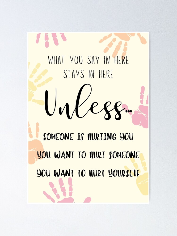 "What You Say In Here Stays In Here Confidentiality Reminders " Poster ...