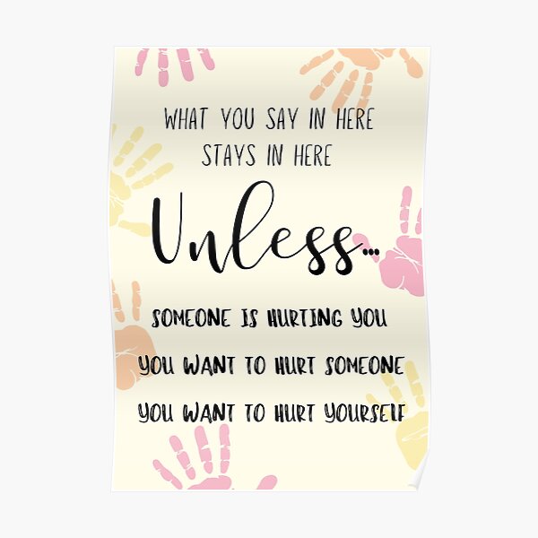 "What You Say In Here Stays In Here Confidentiality Reminders " Poster ...