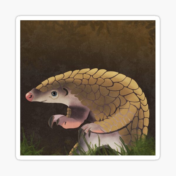 Pangolin 2 Sticker Vintage Graphic Pangolin Sunda Pangolin Gift ...
