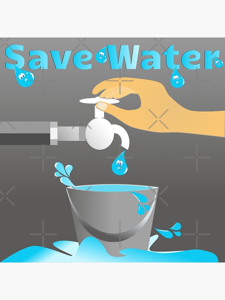 "Water conservation concept of turning the faucet off to conserve water ...