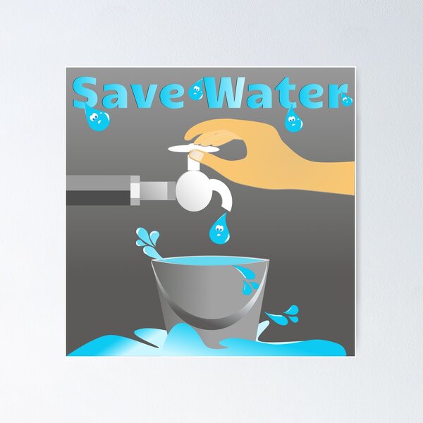 "Water conservation concept of turning the faucet off to conserve water ...