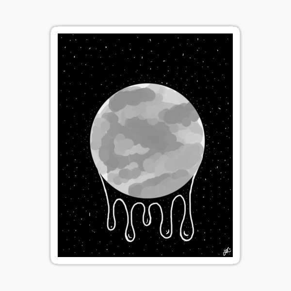 "Dripping Moon" Sticker for Sale by Pink-Clouds- | Redbubble