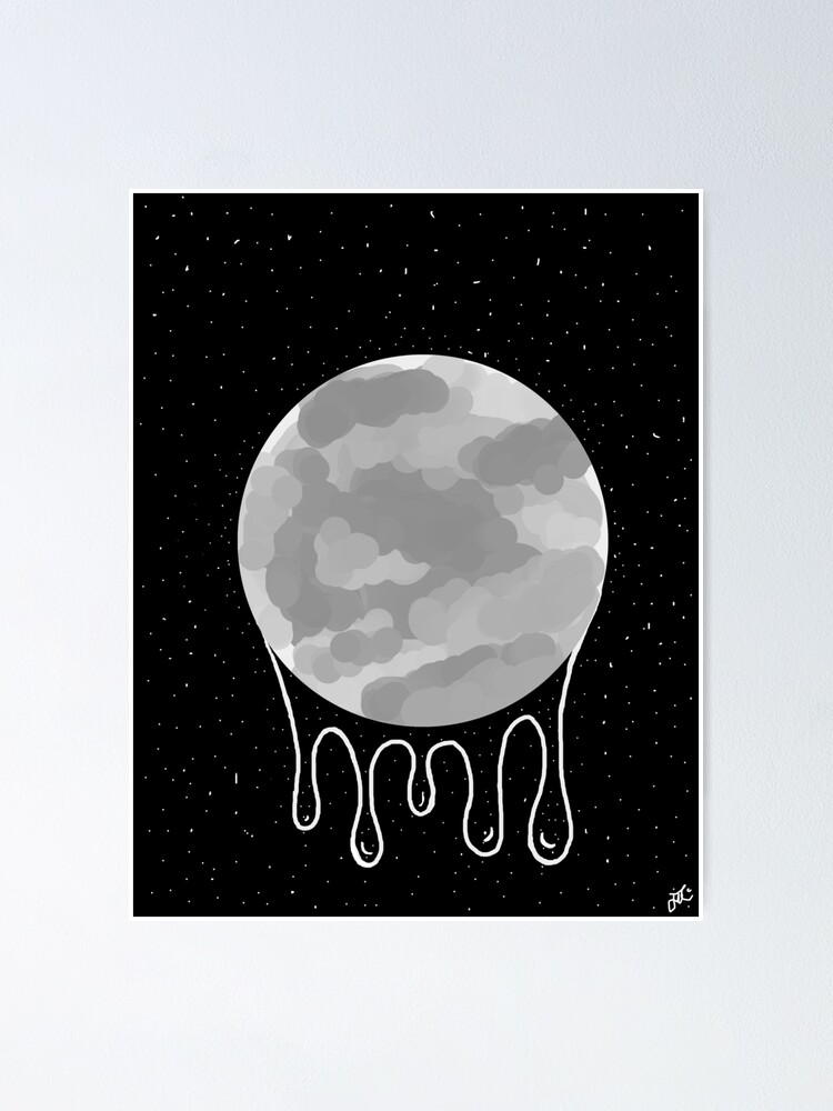 "Dripping Moon" Poster for Sale by Pink-Clouds- | Redbubble