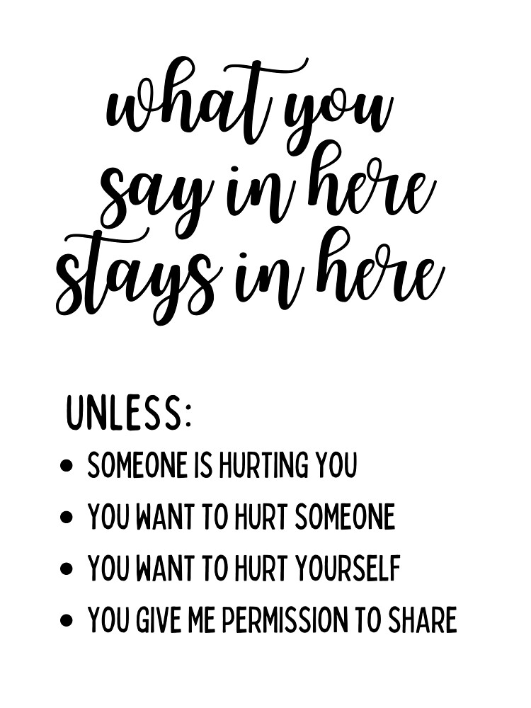 What You Say In Here Stays In Here Confidentiality Reminders Premium ...