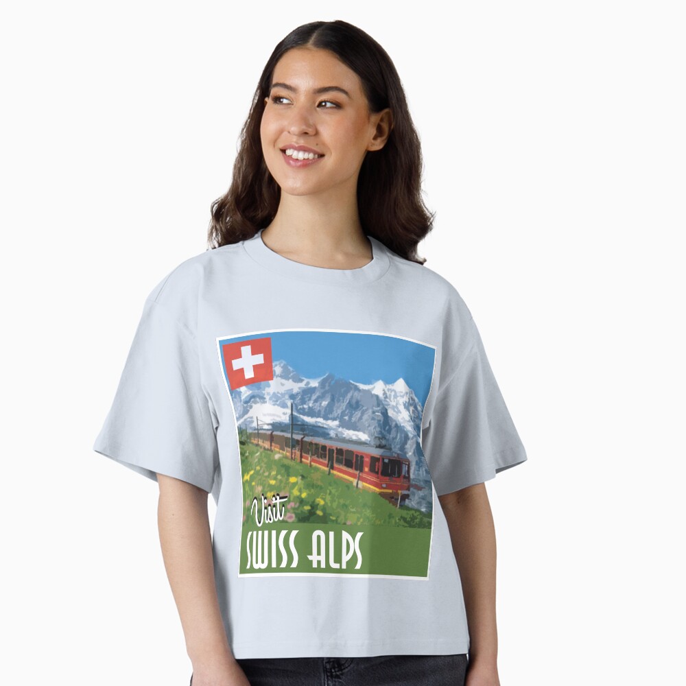 "Vintage Travel Poster Swiss Alps" Sticker for Sale by kirkdesigns1996 ...