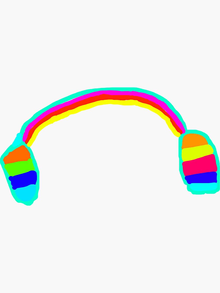 "Rainbow ear muffs " Sticker for Sale by BrynnBDesigns | Redbubble