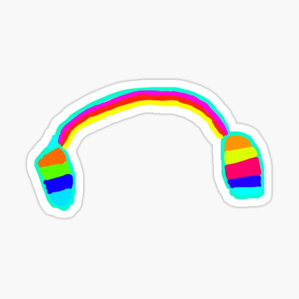 "Rainbow ear muffs " Sticker for Sale by BrynnBDesigns | Redbubble