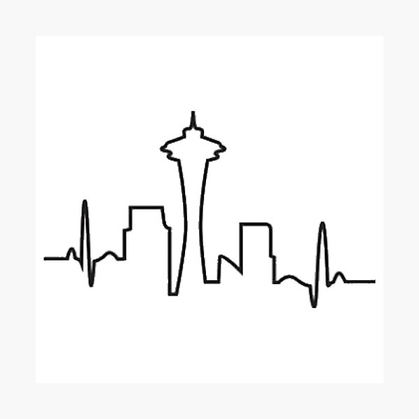 "Seattle Skyline Outline" Photographic Print for Sale by oliviarose7 ...