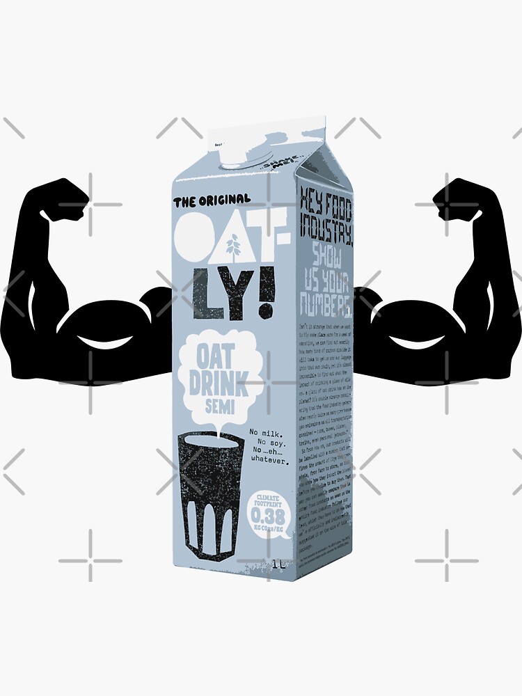 "Oatly-vegan,oat milk,oat,milk" Sticker for Sale by Car-Bon201 | Redbubble