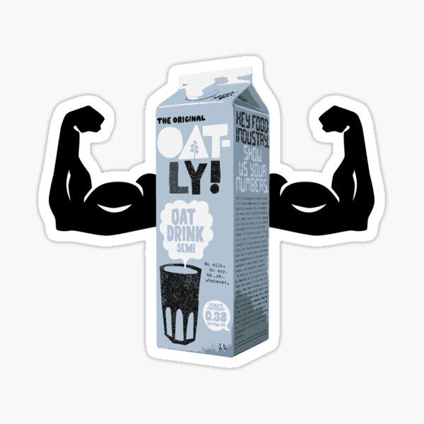 "Oatly-vegan,oat milk,oat,milk" Sticker for Sale by Car-Bon201 | Redbubble