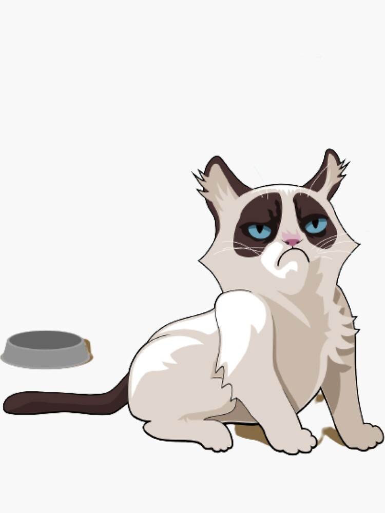 "Grumpy Kitty" Sticker by DiDou194 | Redbubble