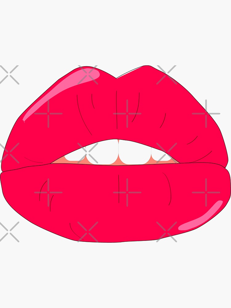 "Luscious red lips" Sticker for Sale by JoySpark | Redbubble