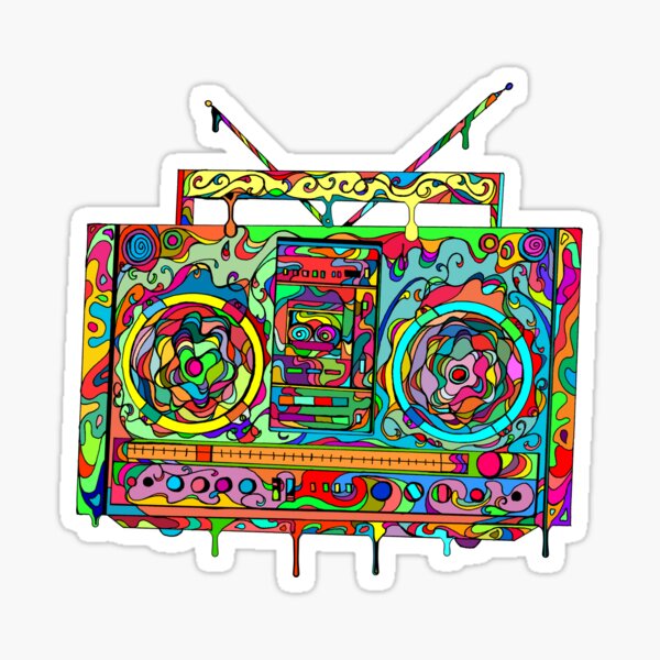 "Boom Box" Sticker for Sale by ogfx | Redbubble