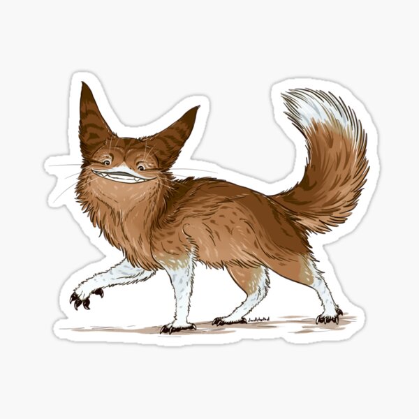 "Fluffy loth-cat" Sticker by doodlebethel | Redbubble