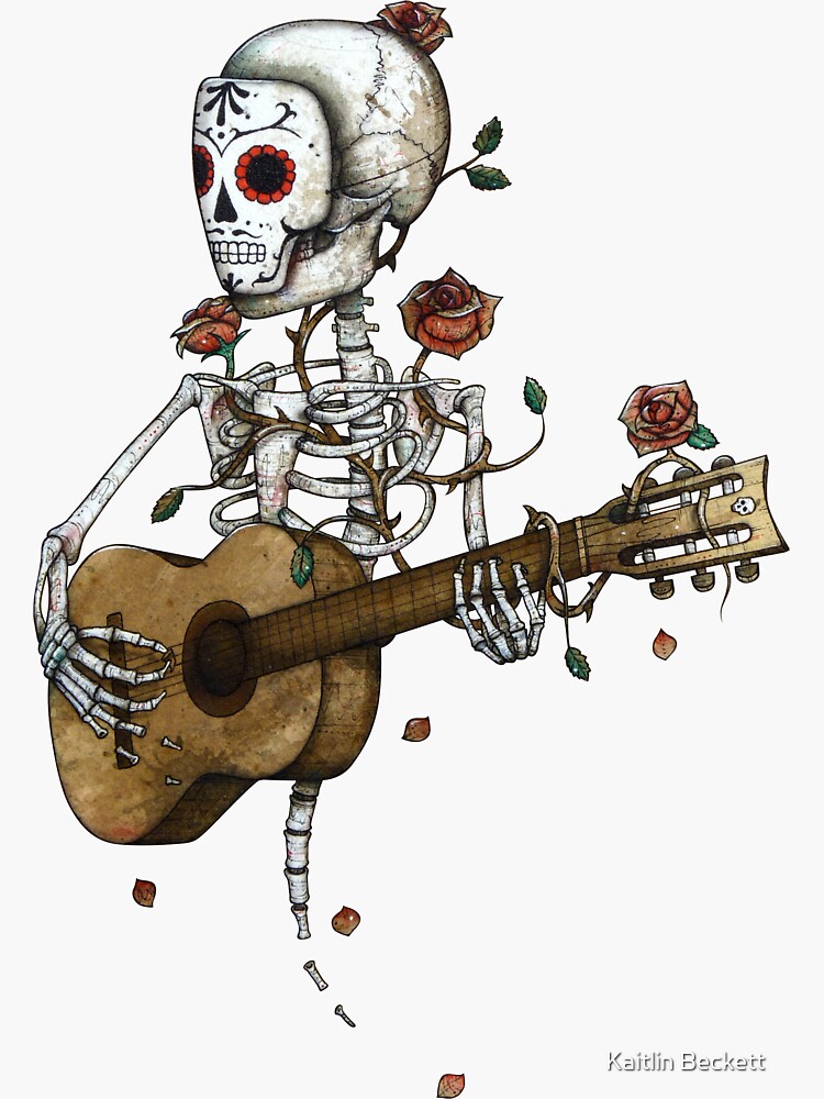 "Calaca Shirt (for light shirts)" Sticker by Firedrake | Redbubble