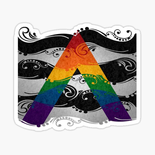 Fancy Swooped And Swirled Lgbt Ally Pride Flag Background Sticker For