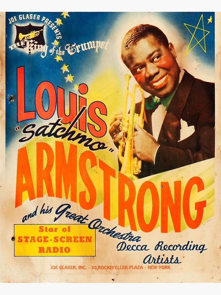 "Vintage Louis Armstrong Tour Poster" Sticker for Sale by food-for-jazz ...