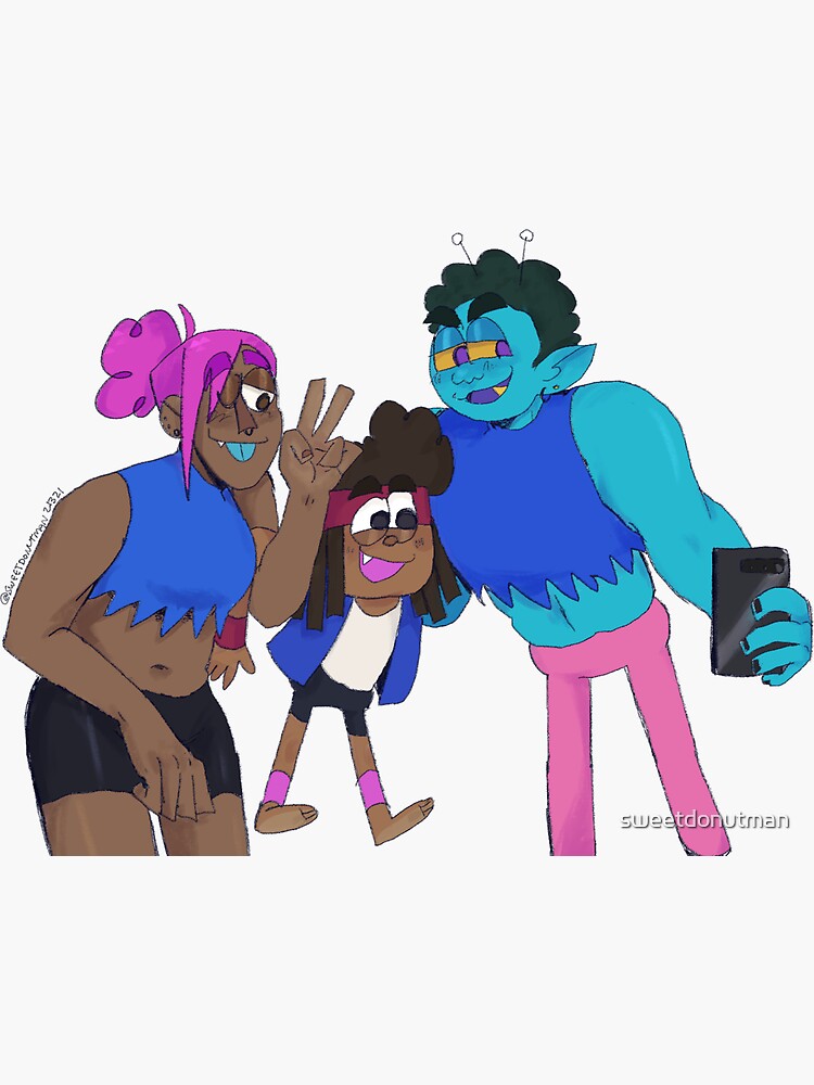 "KO, Rad, and Enid!!" Sticker for Sale by sweetdonutman | Redbubble
