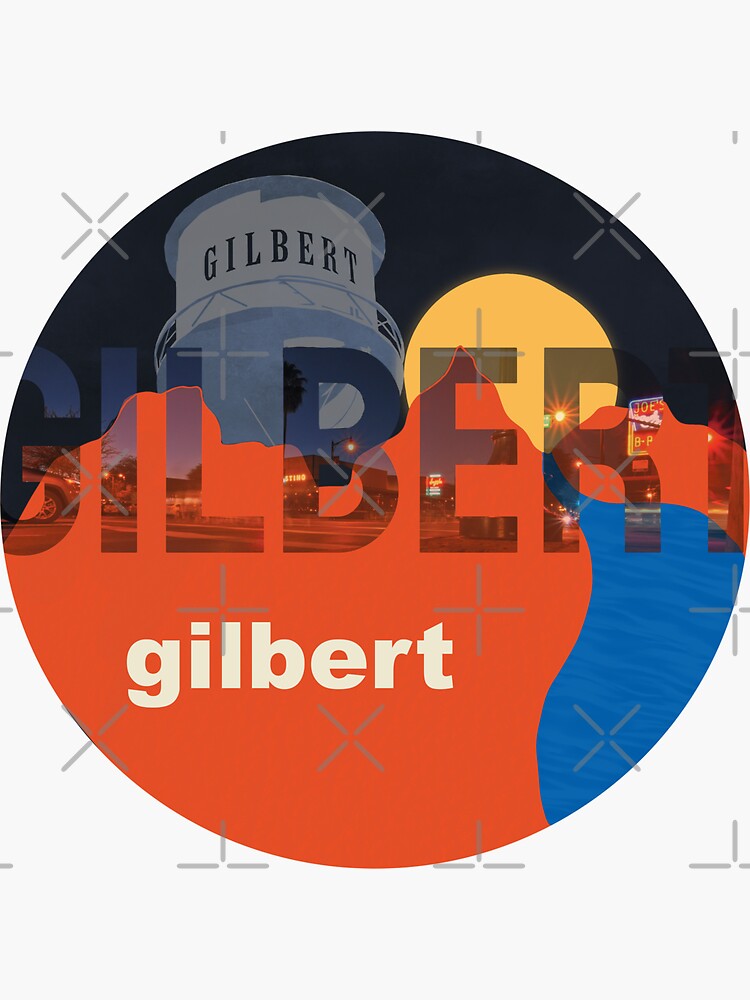 "Gilbert Arizona Water Tower Downtown Sticker" Sticker for Sale by ...