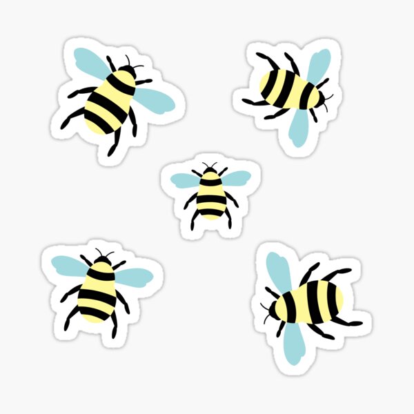 "5 Bees Sticker Pack" Sticker by JoysOfLife | Redbubble