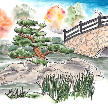 "Moon Bridge" Poster for Sale by UrsulaRodgers | Redbubble