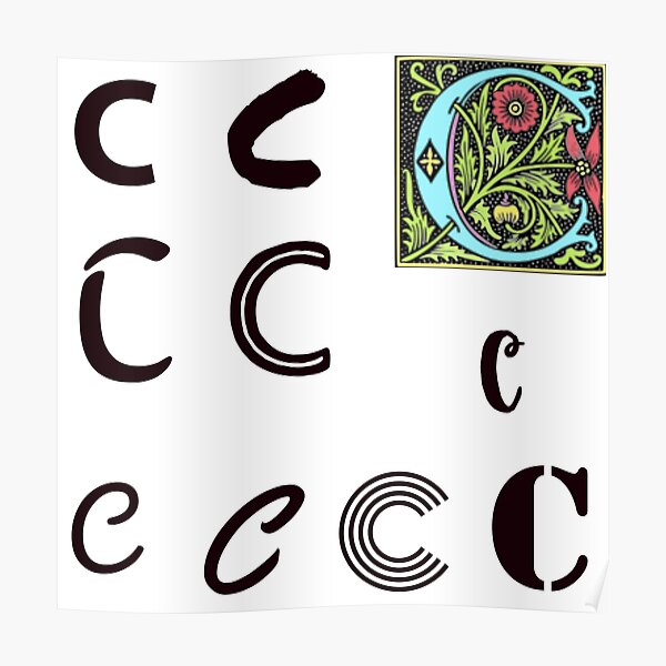 "Letter C Pack with Line Drawing " Poster for Sale by TheScreener ...
