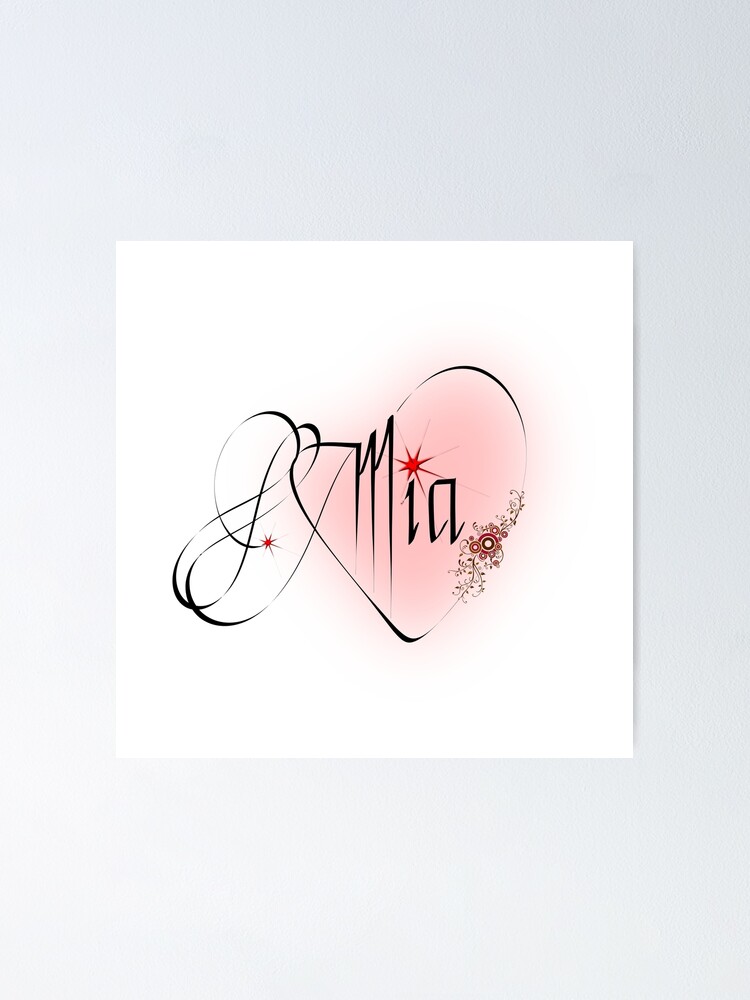Póster «Mia - Caligrafía» de AhMath | Redbubble