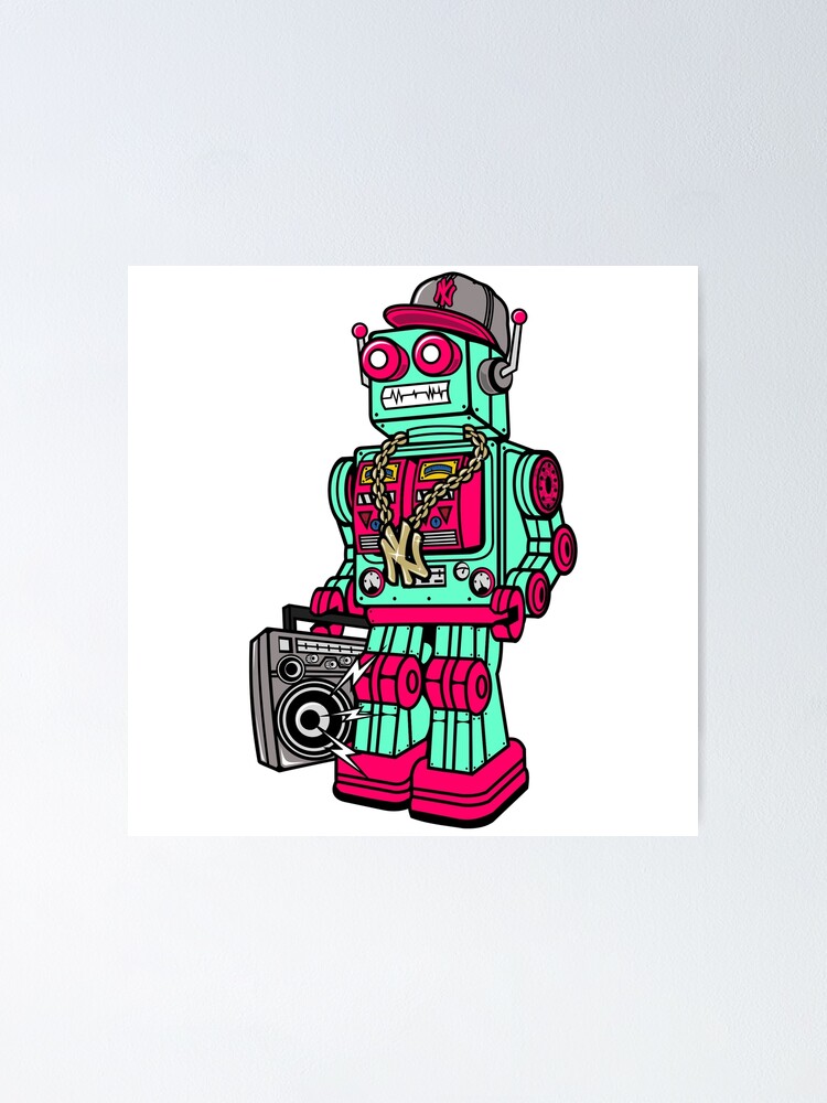 "Ghetto robot with gold chain" Poster for Sale by zerkil | Redbubble