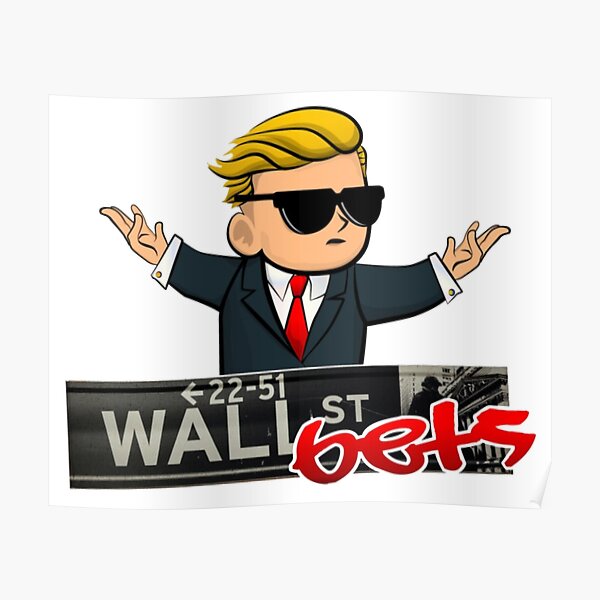 "Wall Street Bets Logo - WSB Mascot" Poster for Sale by KP-ecommerce | Redbubble