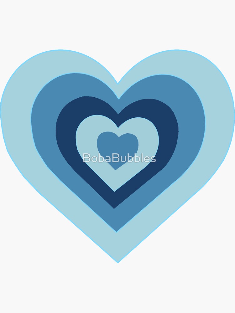 "Blue heart " Sticker for Sale by BobaBubbles | Redbubble