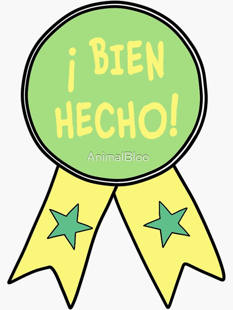 Pegatina «Insignia, medalla o emblema, con el mensaje "Bien hecho" en ...