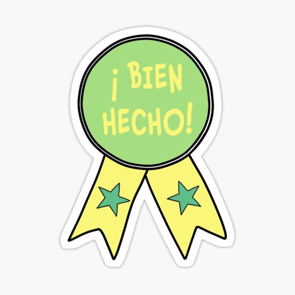 Pegatina «Insignia, medalla o emblema, con el mensaje "Bien hecho" en ...