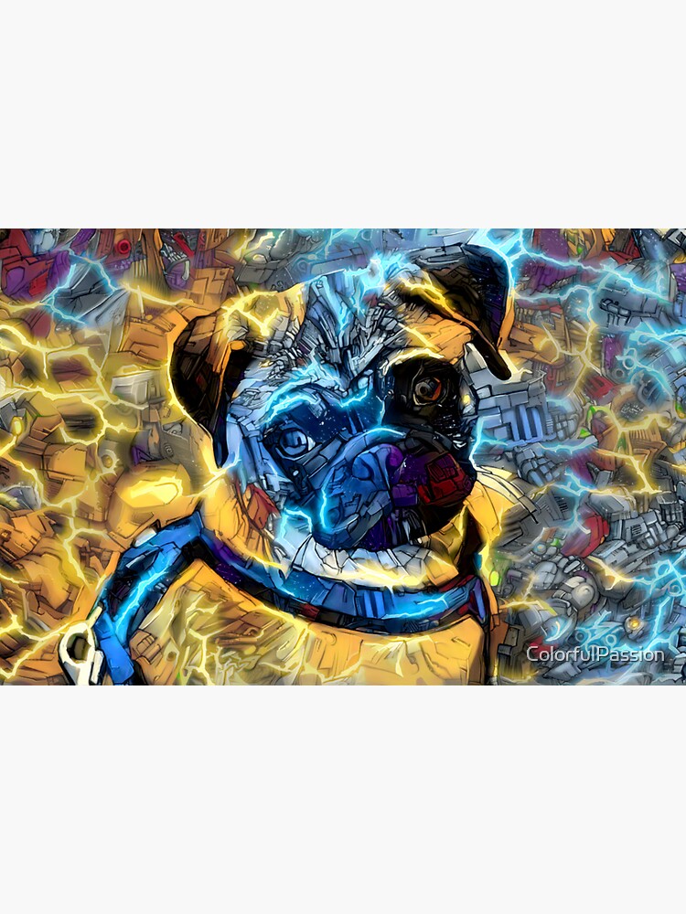 "Mecha Pug | Cyborg Pug | Cyberpunk Pug" Sticker for Sale by ...