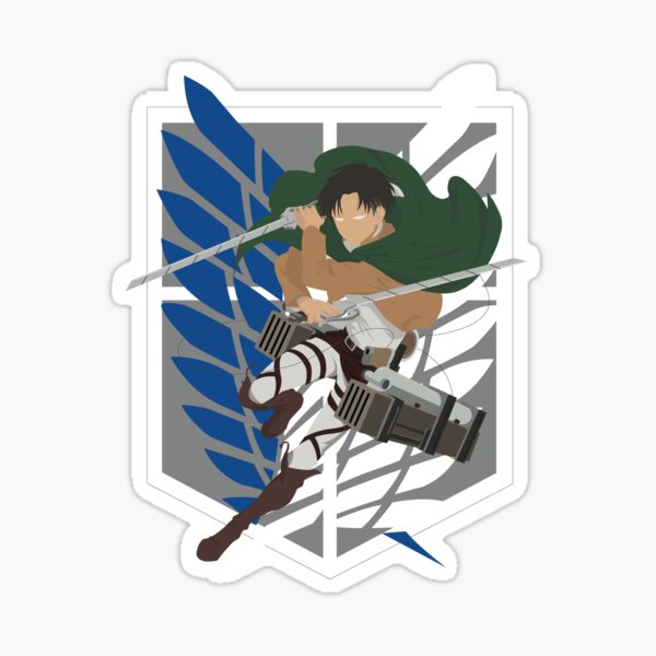 "LEVI ACKERMAN SCOUT REGIMENT" Sticker by prateekscanvas | Redbubble