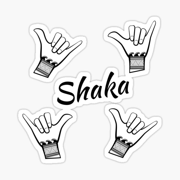 "Shaka hand sign" Sticker by CraftCloud | Redbubble