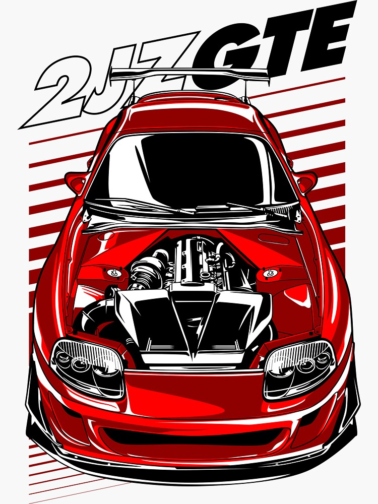 "Supra 2JZ" Sticker for Sale by arynovia | Redbubble