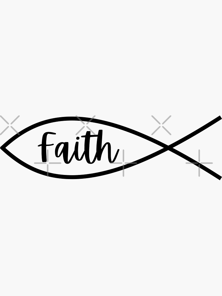 "Faith Quote with ichthys" Sticker for Sale by road-to-faith | Redbubble