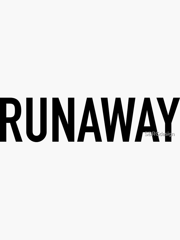 "Runaway" Sticker for Sale by SBRGdesign | Redbubble