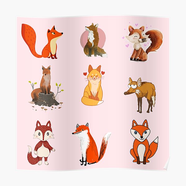 "Foxs pack" Poster by Imaddi | Redbubble