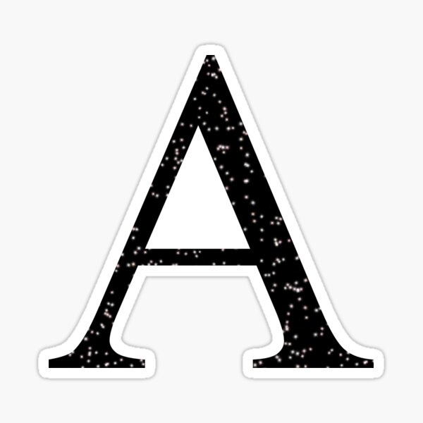 "Black Glitter Letter A" Sticker for Sale by muffinstandd | Redbubble
