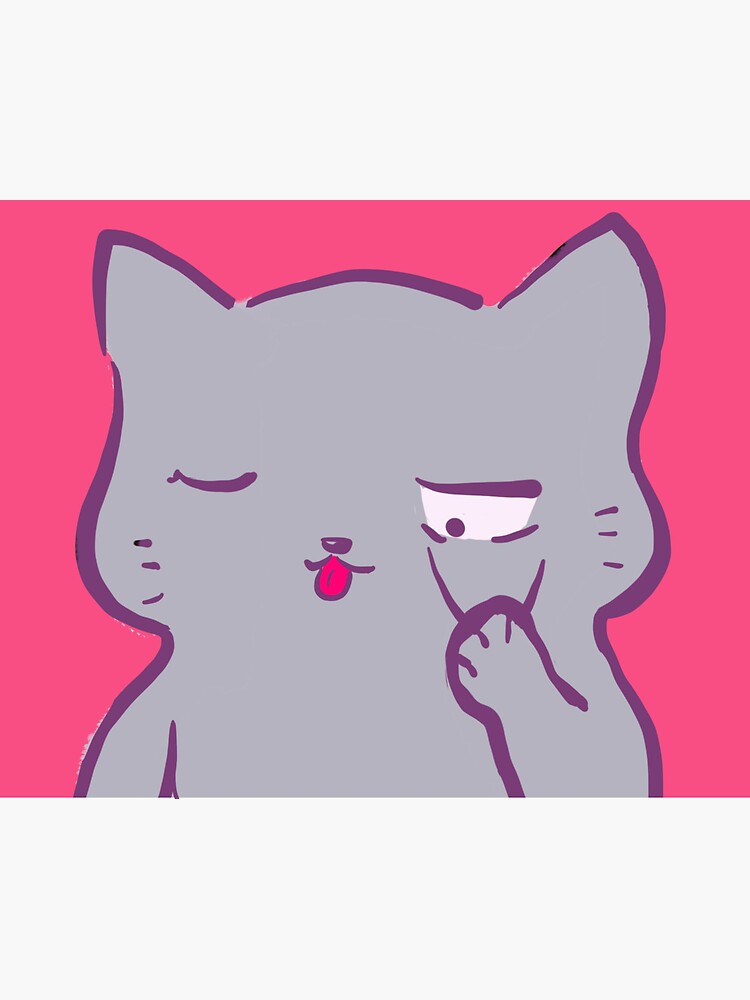 "Pink Grey Cat ORIGINAL" Sticker for Sale by pet-persona | Redbubble