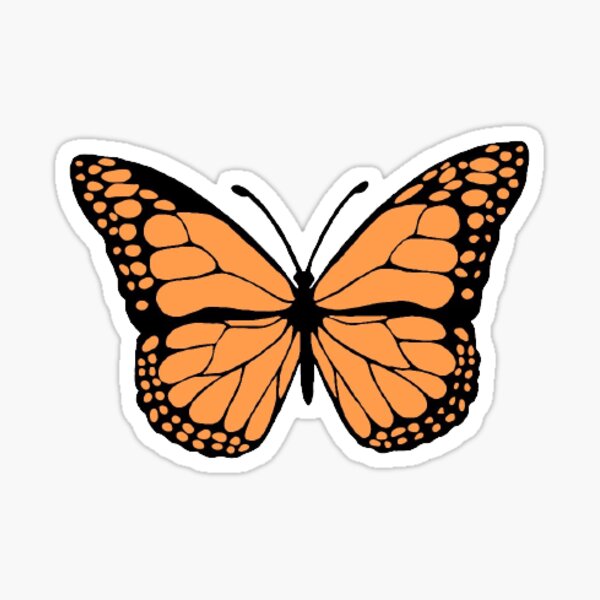 "Orange Butterfly" Sticker for Sale by Kostrem | Redbubble