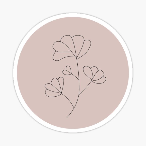 "flower line art" Sticker by laurenaddari | Redbubble