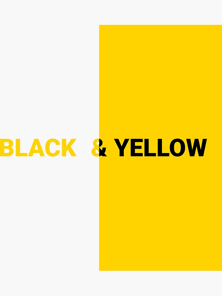 "Black and Yellow" Sticker by Louislk | Redbubble
