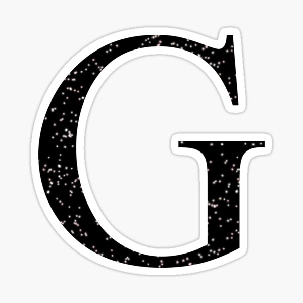 "Black Glitter Letter G" Sticker for Sale by muffinstandd | Redbubble