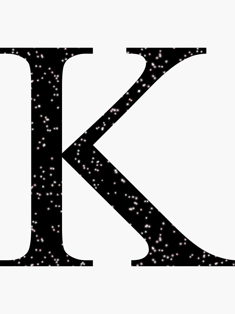 "Black Glitter Letter K" Sticker for Sale by muffinstandd | Redbubble