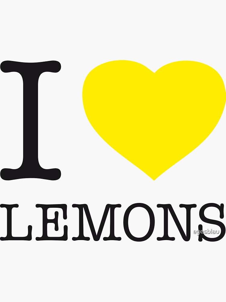 "I LOVE LEMONS" Sticker for Sale by eyesblau | Redbubble