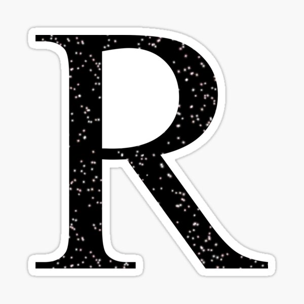 "Black Glitter Letter R" Sticker for Sale by muffinstandd | Redbubble