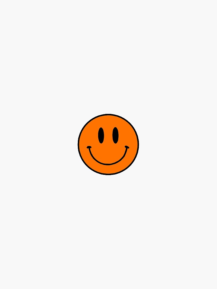 "Orange smiley face" Sticker for Sale by Kostrem | Redbubble
